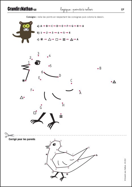 Points à relier - Exercices en CP | Grandir avec Nathan